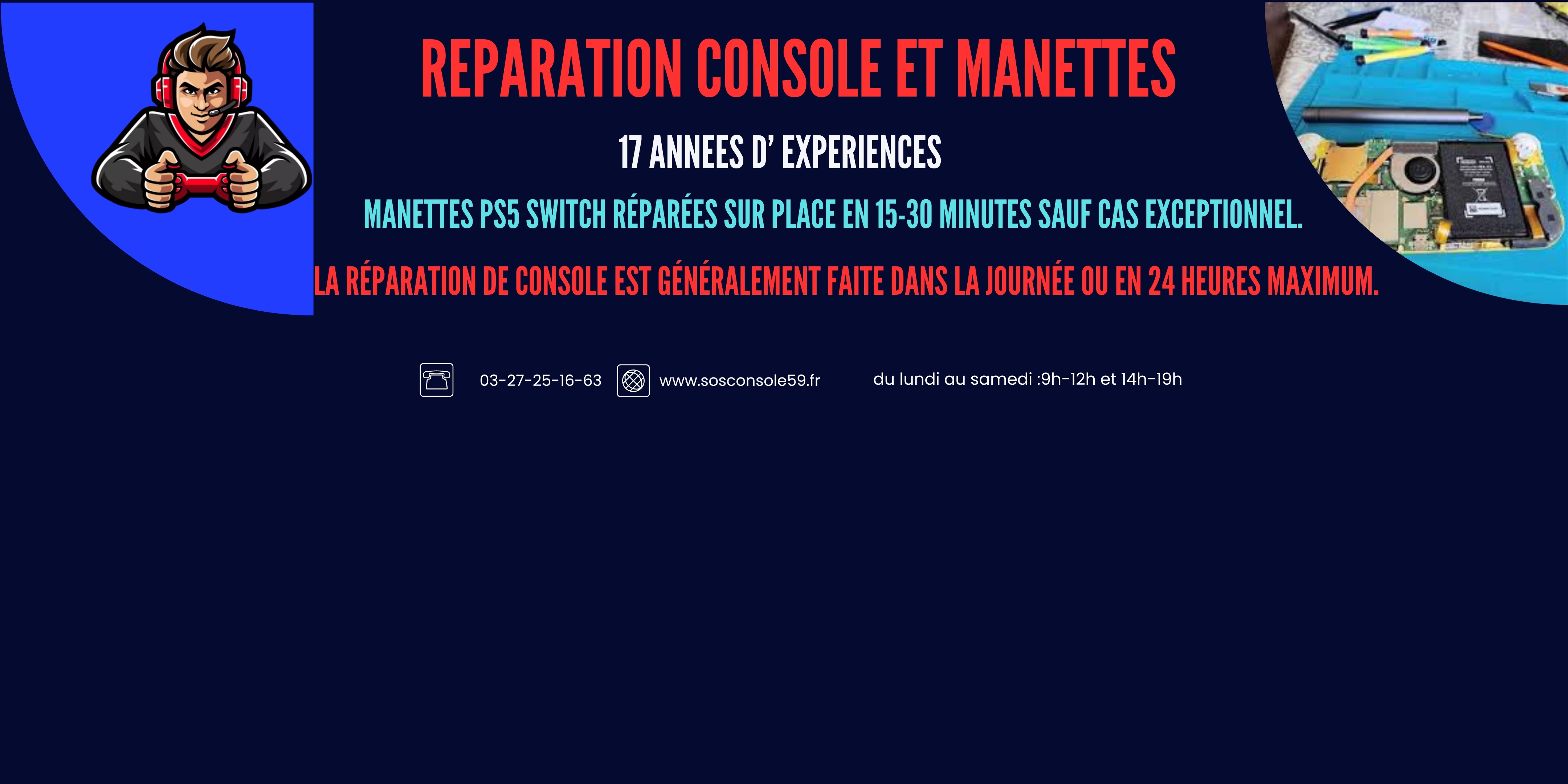 Reparation console de jeux video